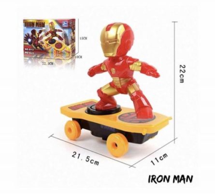 Spiderman/Iron man Scooter Electric Car Stunt Music led Light Toys ...